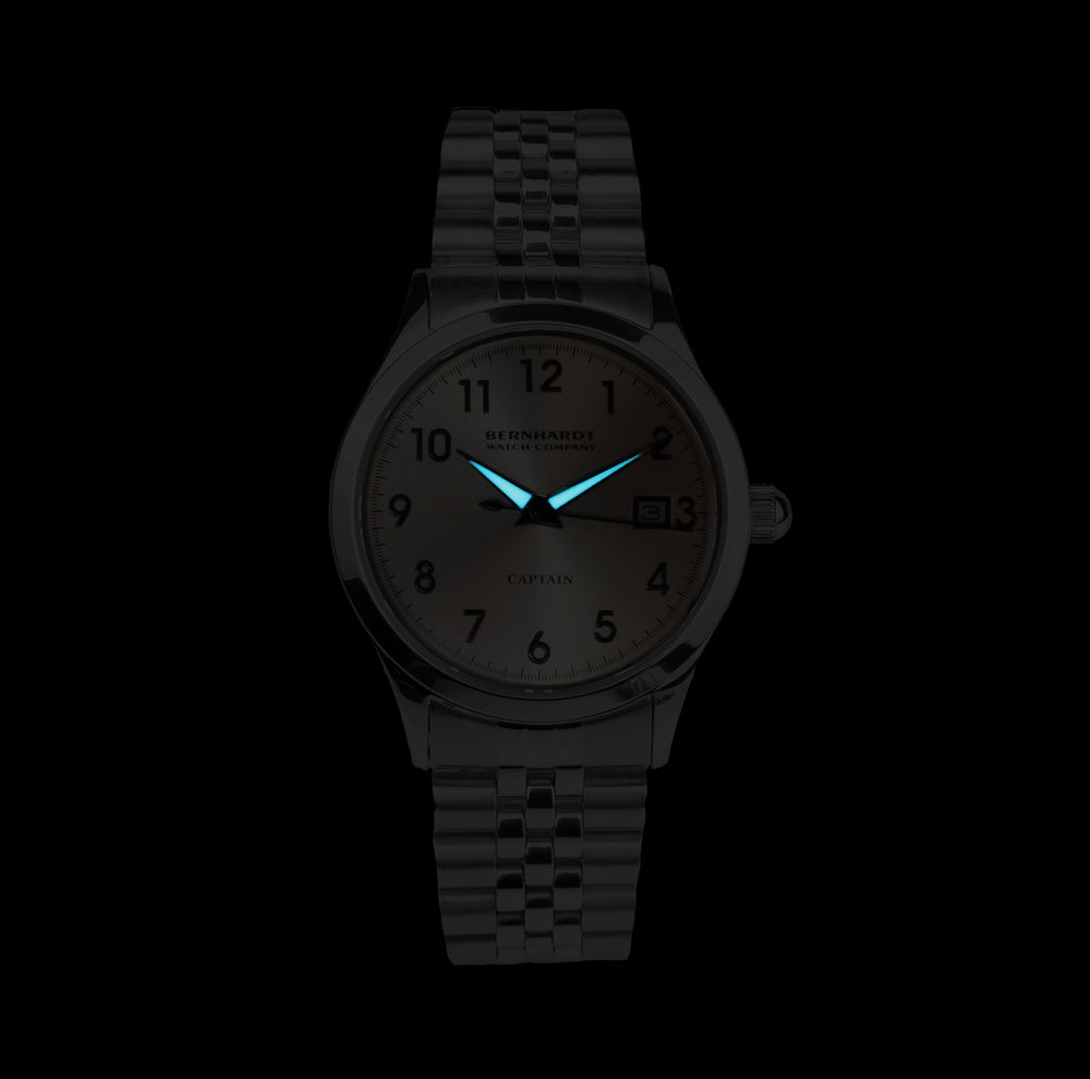 Captain's Watch Champagne/Silver Watch | Bernhardt Watch Company